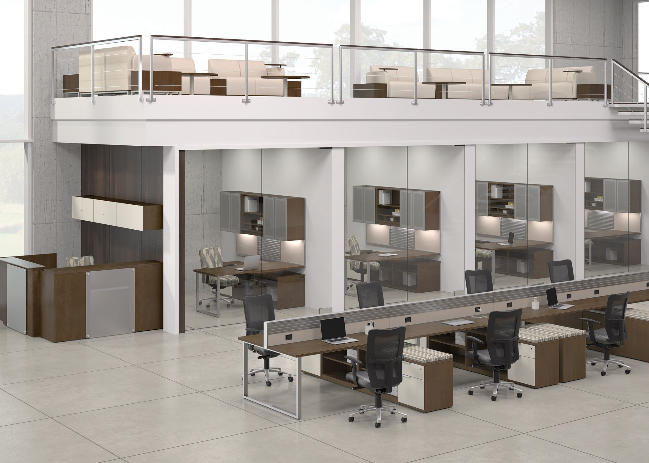 Waveworks Desking System by National - OEC Business Interiors